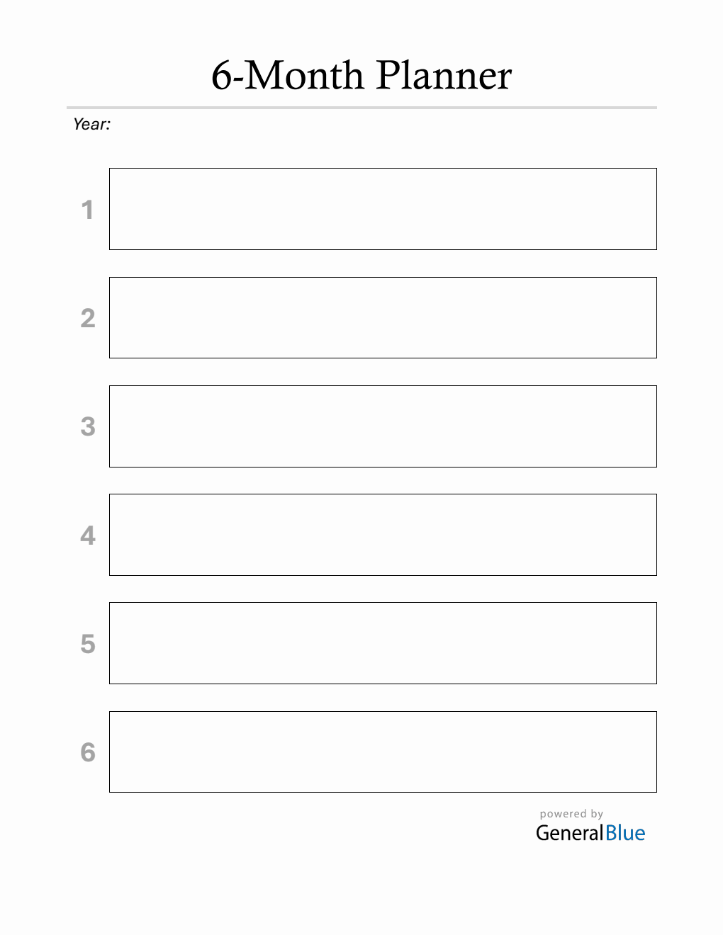 6 Month Planner Templates 6 Month Planner Templates