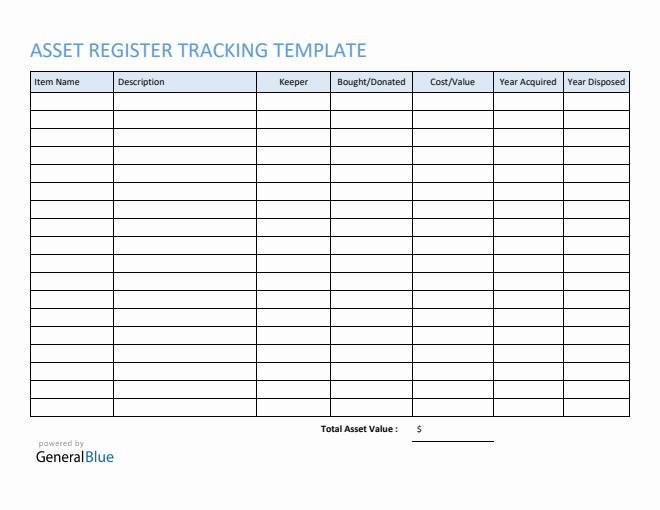 Asset Tracking Templates