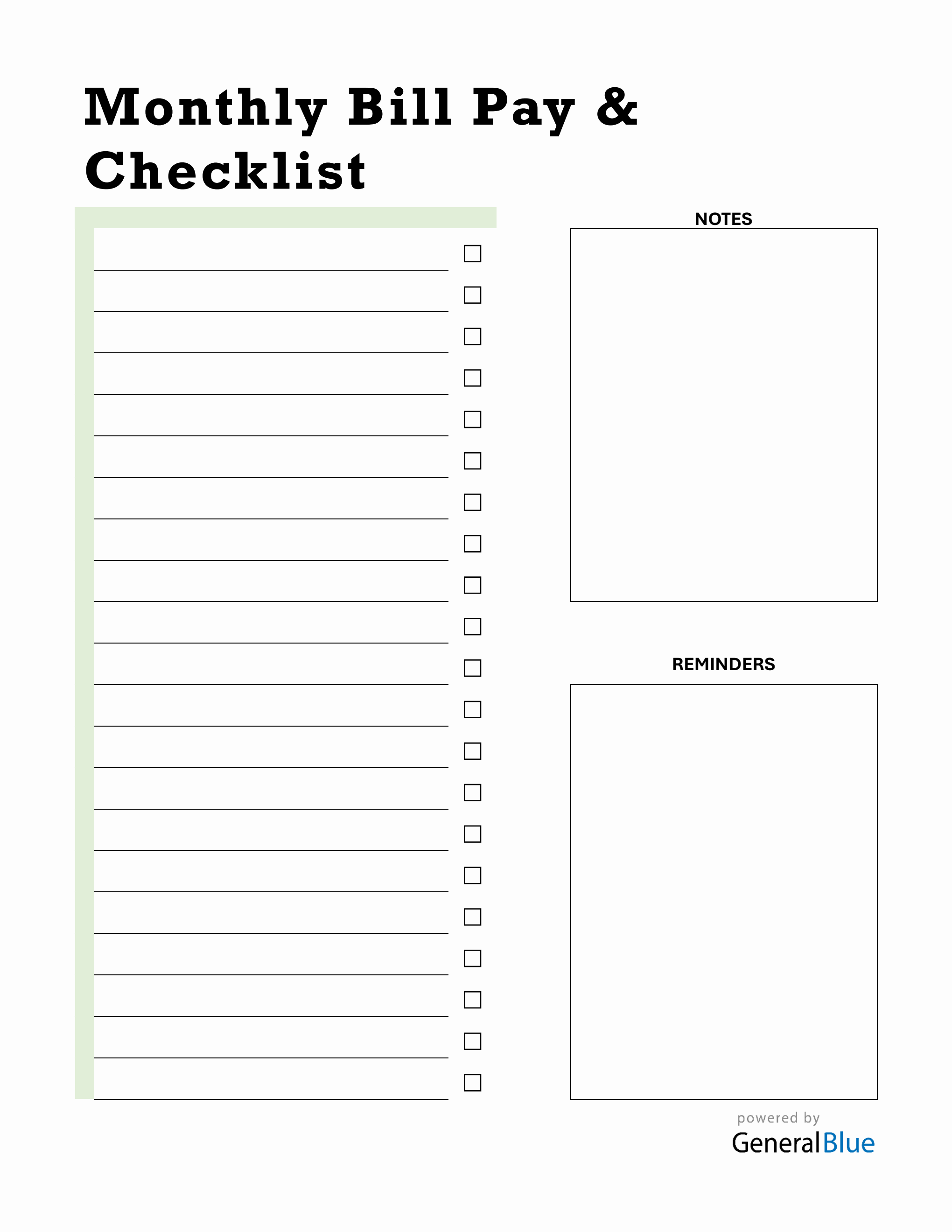 Bill Payment Tracker in Word