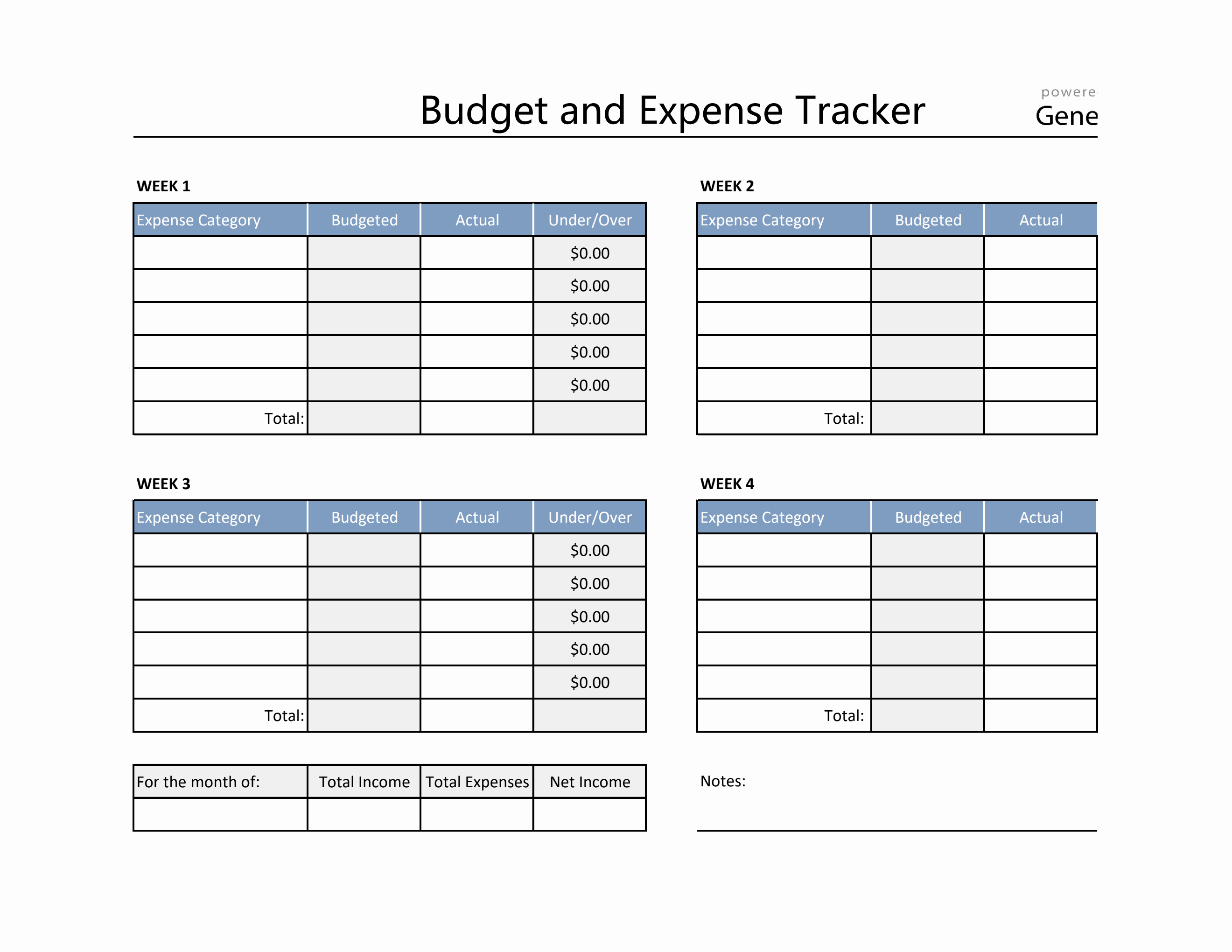Budget and Expense Tracker in Excel (Simple)