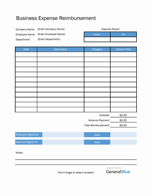 Reimbursement Templates