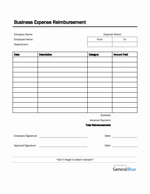 Reimbursement Templates