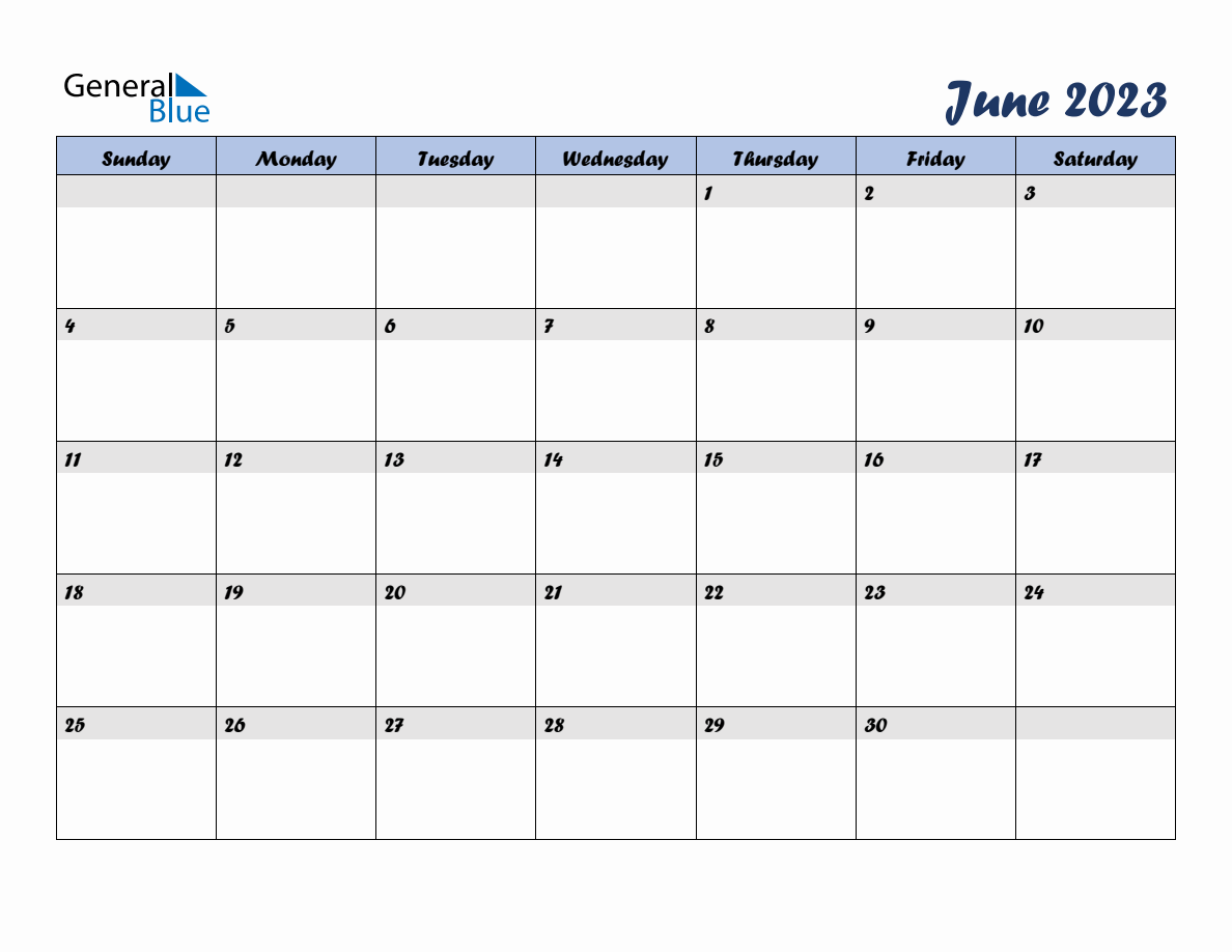 Free June 2023 Monthly Editable Calendar