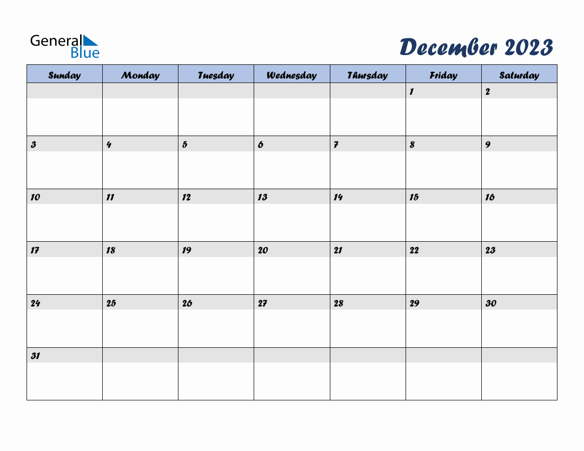 Free December 2023 Monthly Editable Calendar