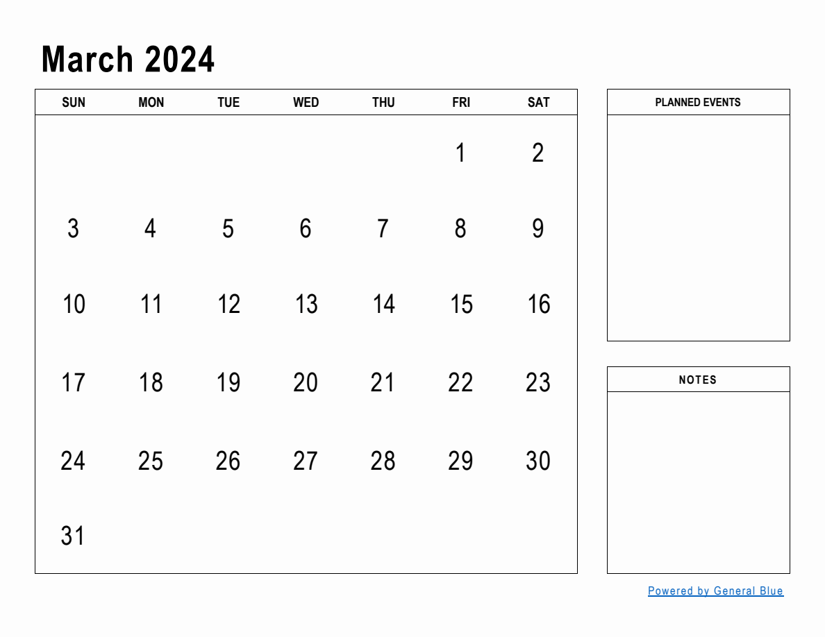 March 2024 Monthly Planner