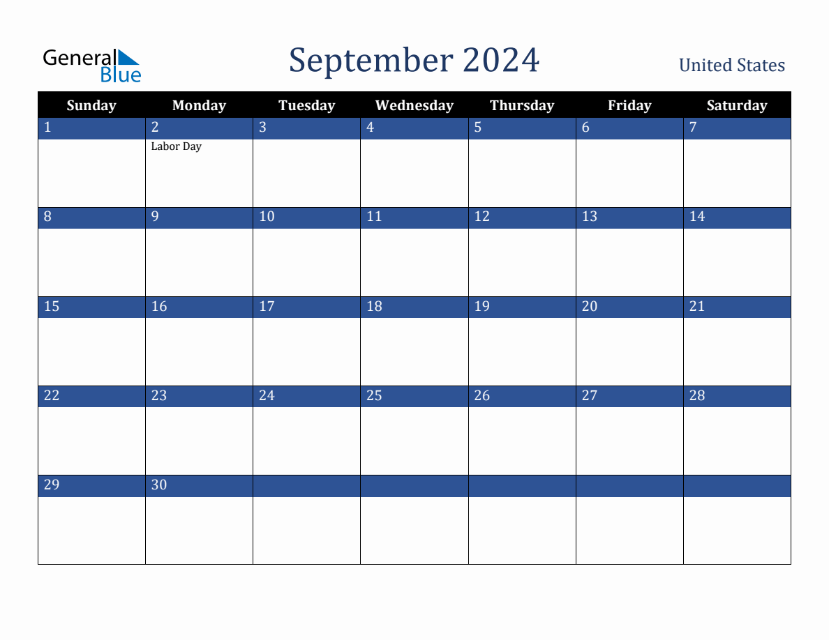 September 2024 United States Holiday Calendar