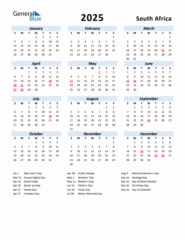 South Africa 2025 Yearly Calendar Downloadable South Africa 2025 Yearly Calendar Downloadable