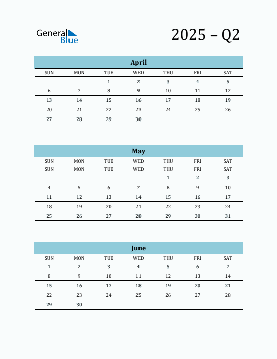 Free Quarterly Calendar