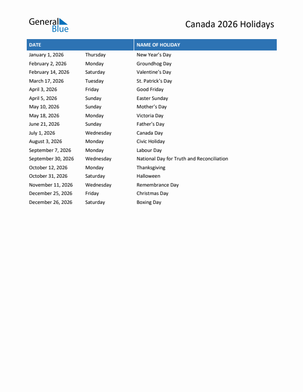 2026 Canada List Of Holidays In PDF Word And Excel 2026 Canada List Of Holidays In PDF Word And Excel