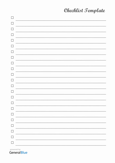 Checklist Templates