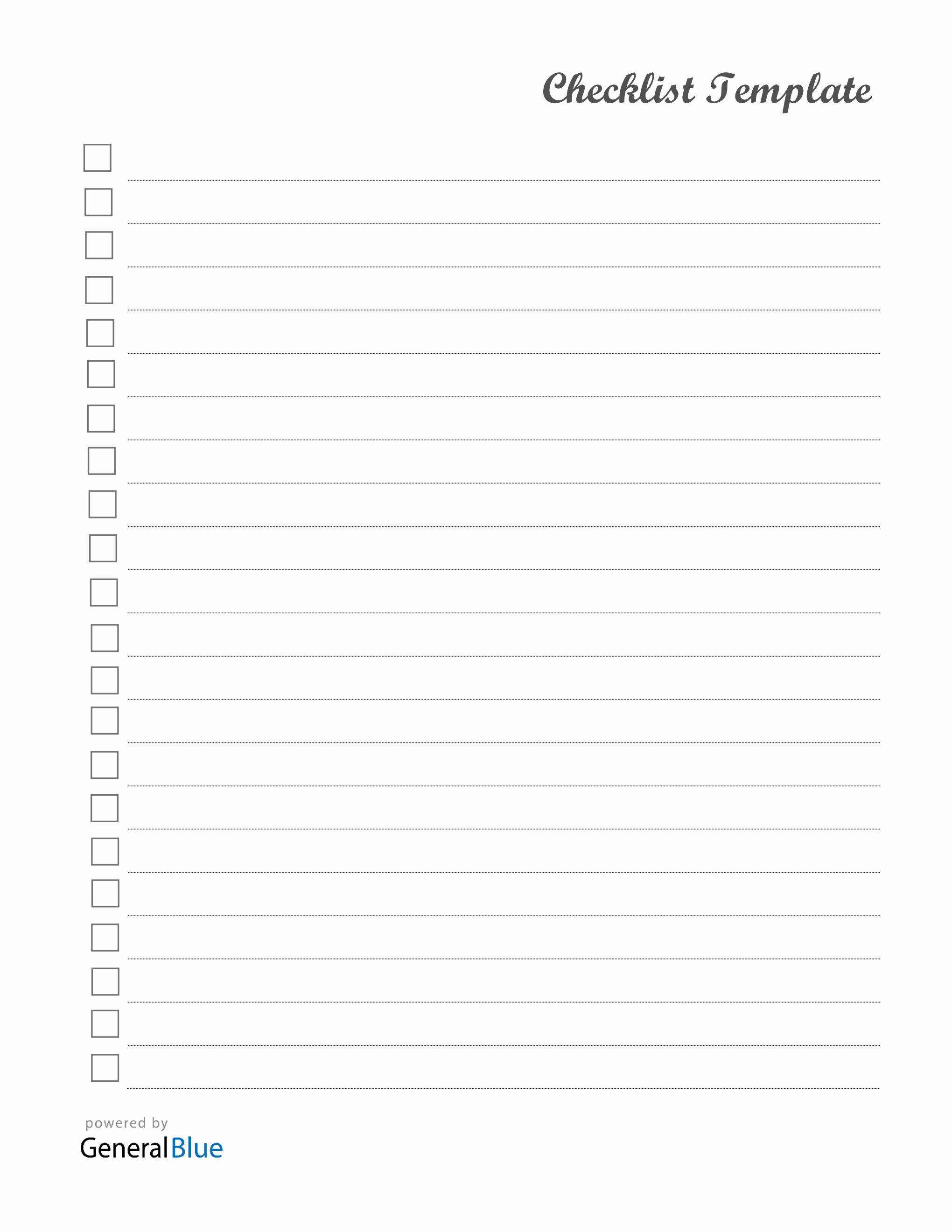 Checklist Template PDF (Letter)