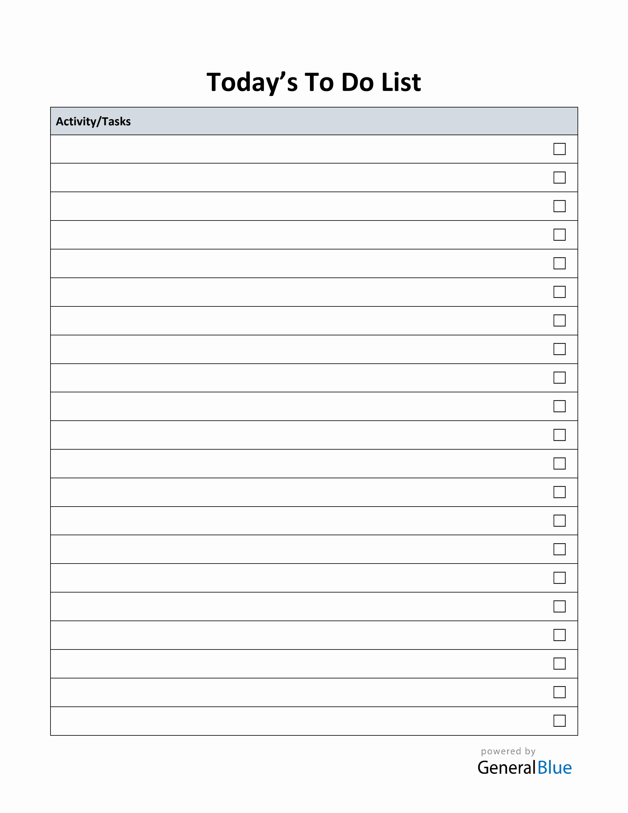 Free PDF Daily Checklist Template (Minimalist)