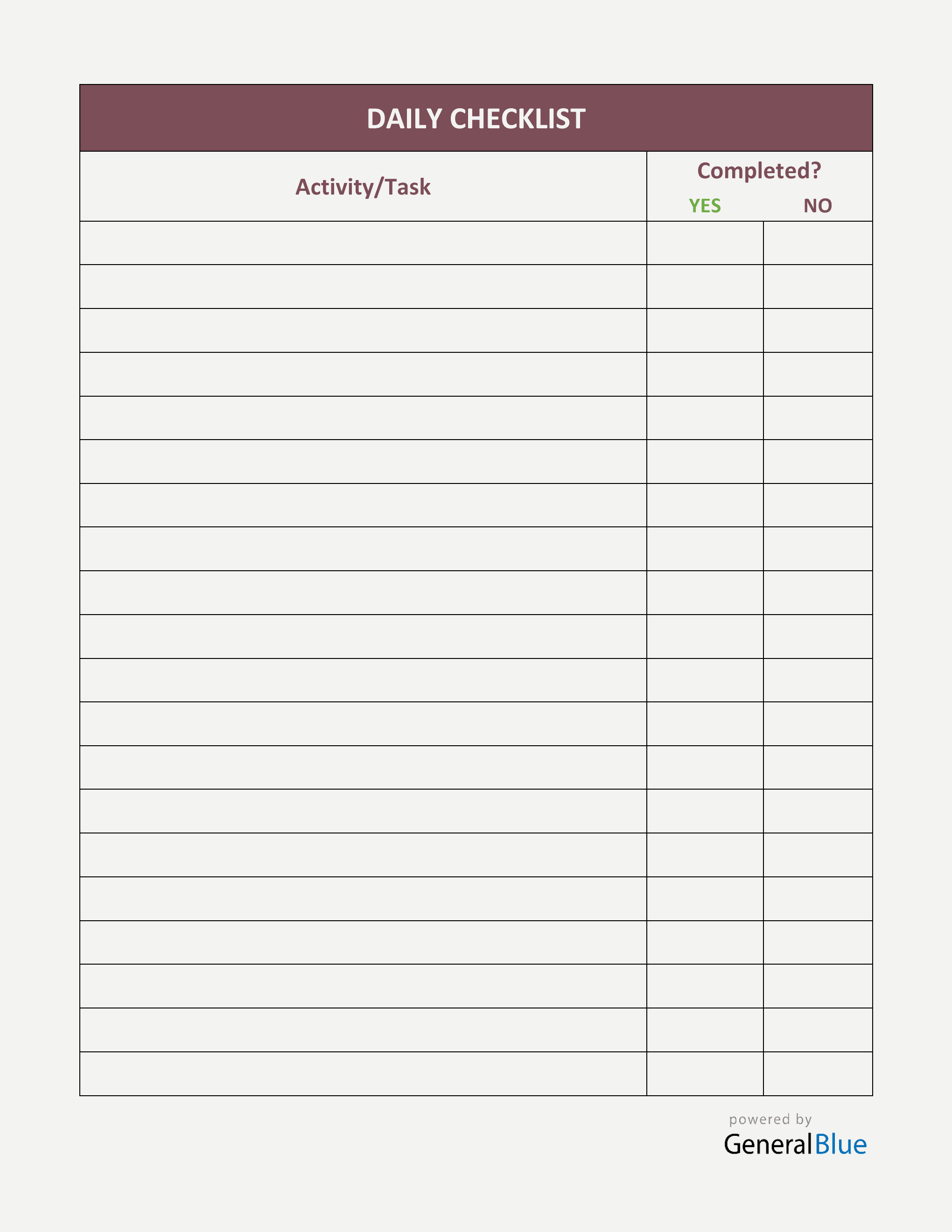 Daily Checklist Template In Word daily-checklist-template-in-word