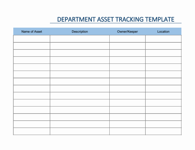 Asset Tracking Templates