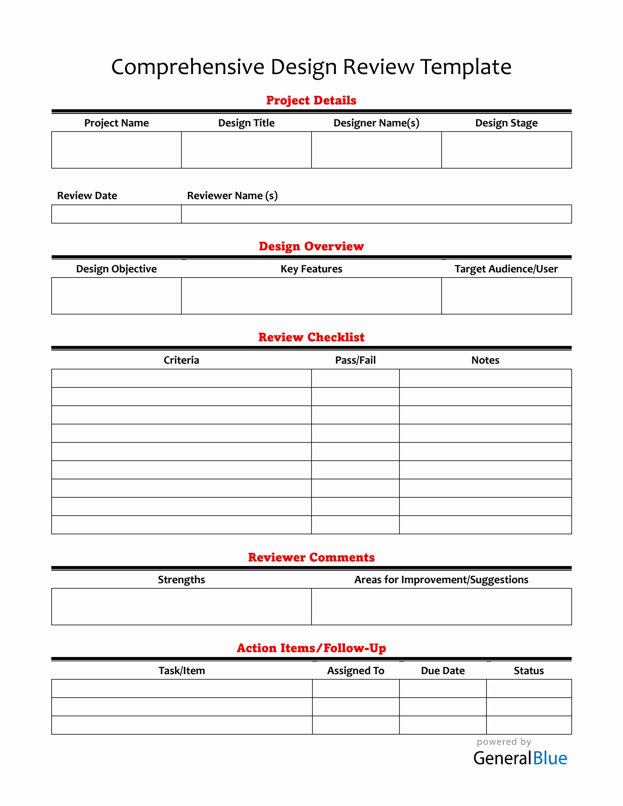 Comprehensive Design Review Template - Free Word Download