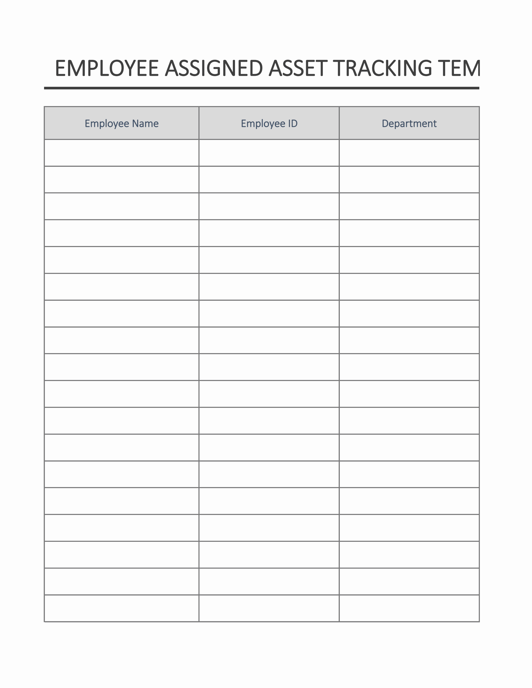 Excel Employee Assigned Asset Tracking Template