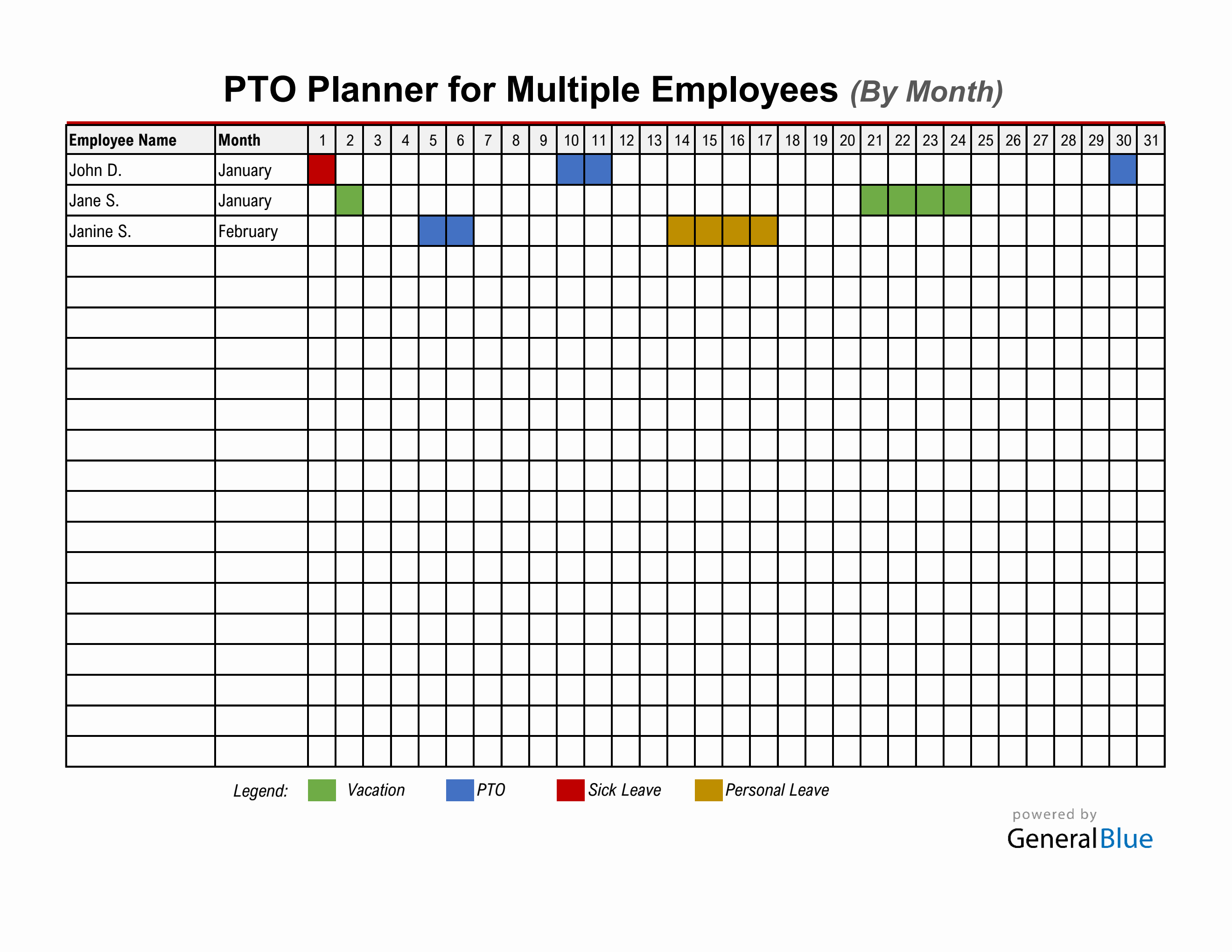 Free Employee Leave Tracker - Easy to Customize in Excel