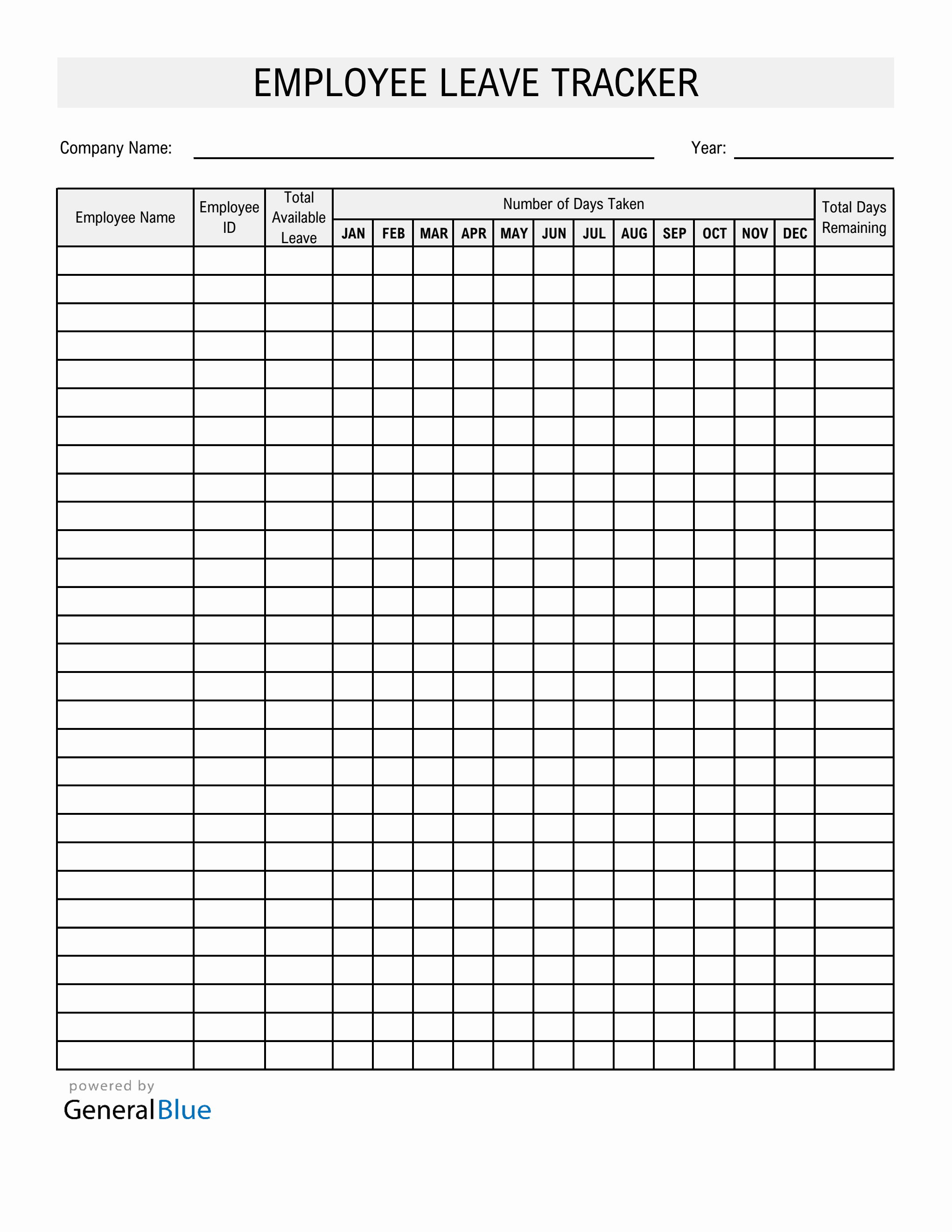 Free Excel Vacation Request Form Templates