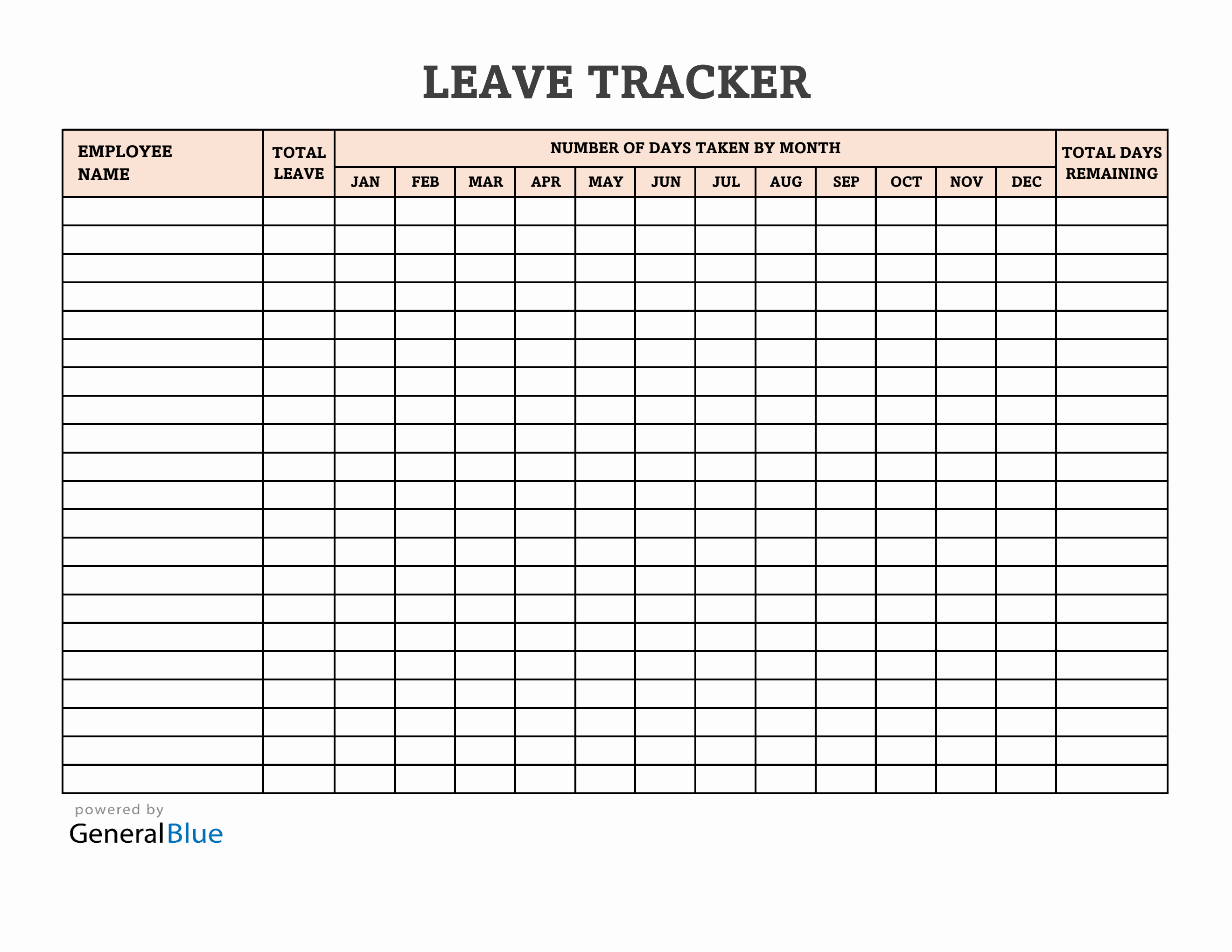Downloadable Employee Leave Tracker (Excel)