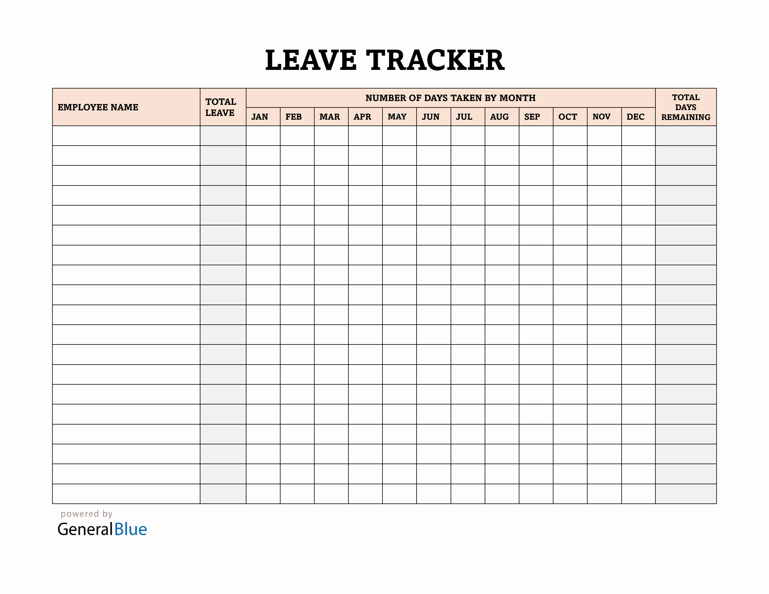 Customizable Employee Leave Tracker (PDF)