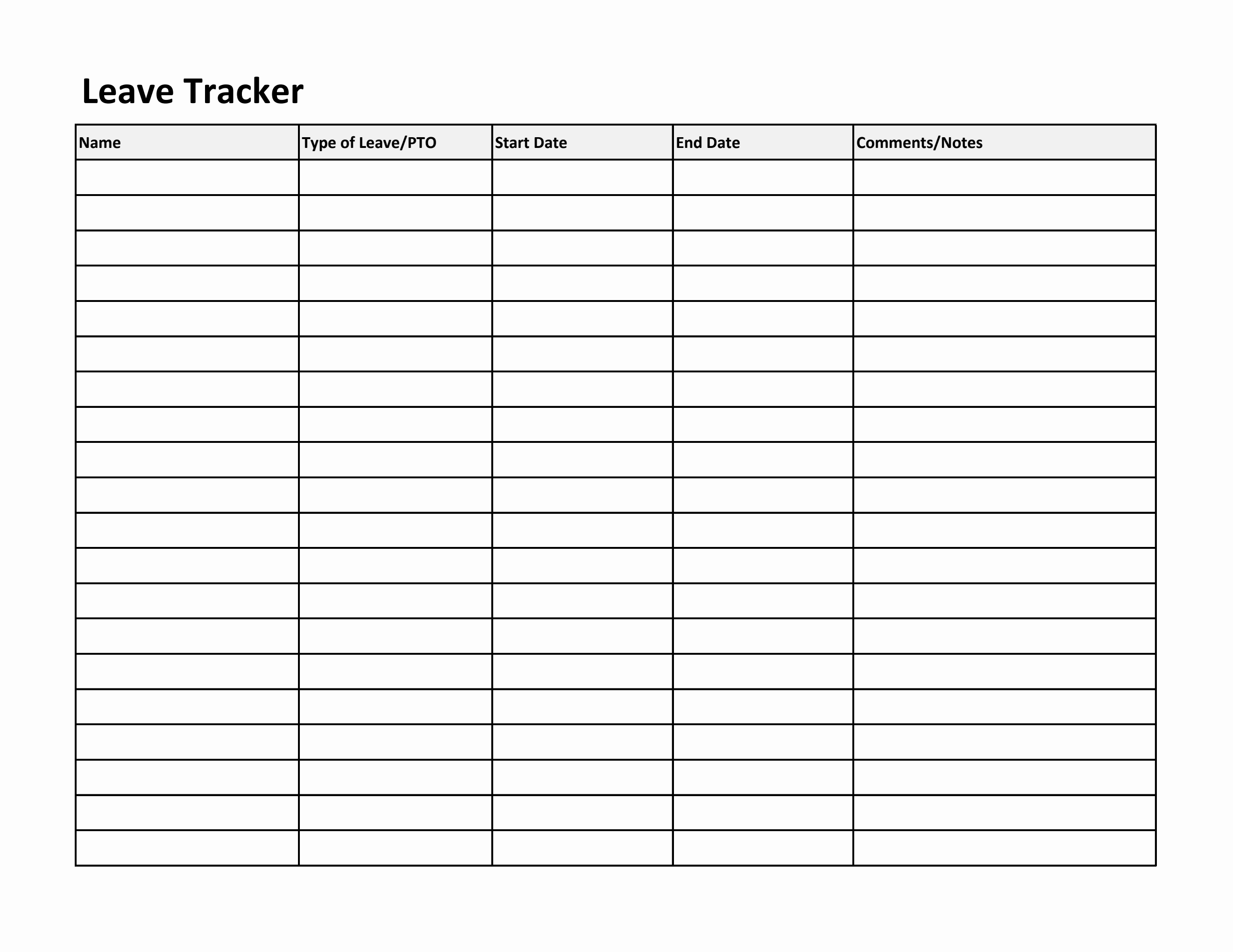 Employee Leave Tracker Template (Excel)
