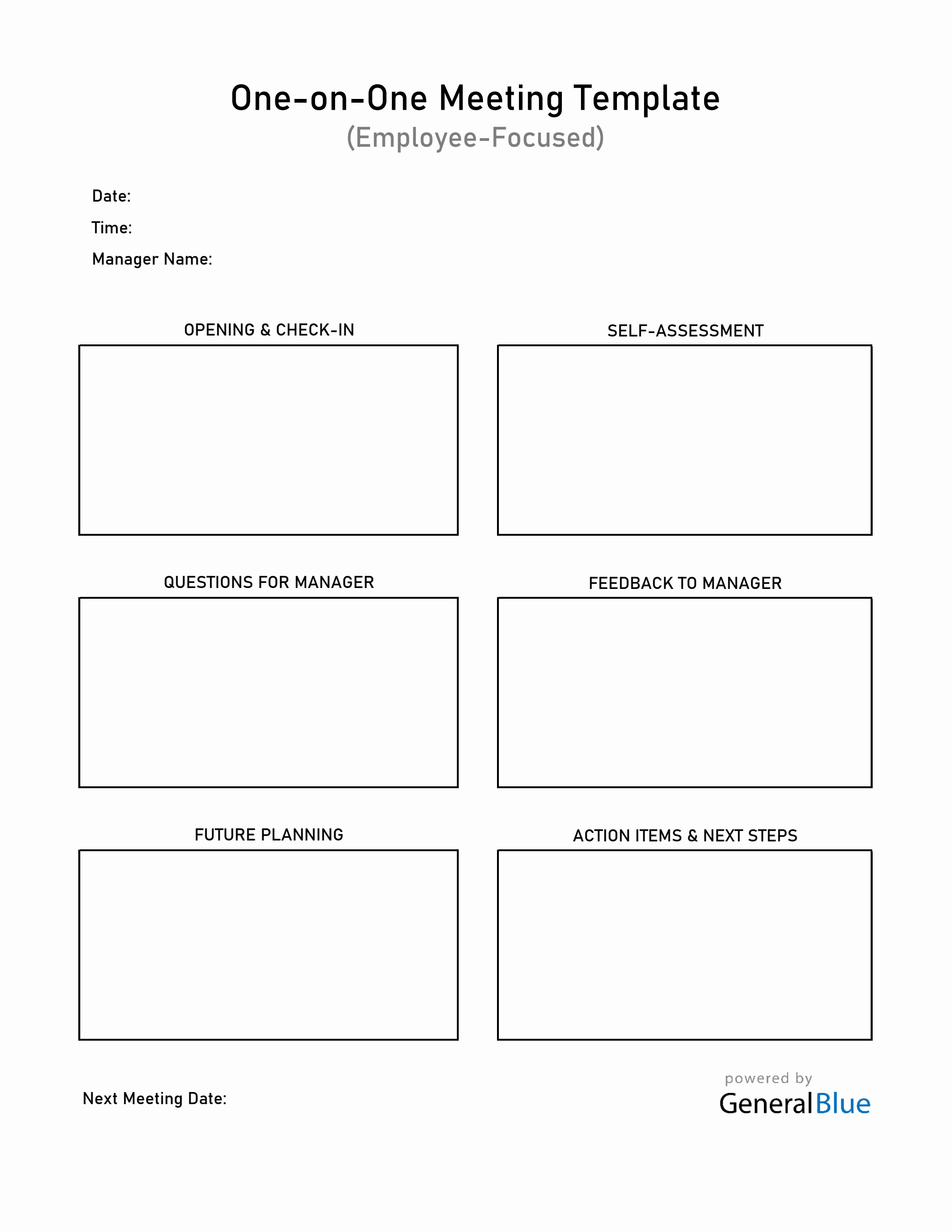 Employee One-on-One Meeting Template Excel