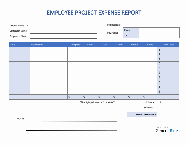 Project Expense Templates