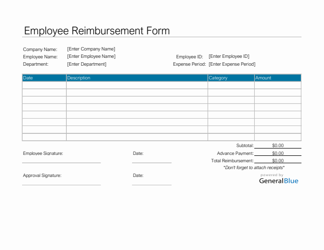 Reimbursement Templates
