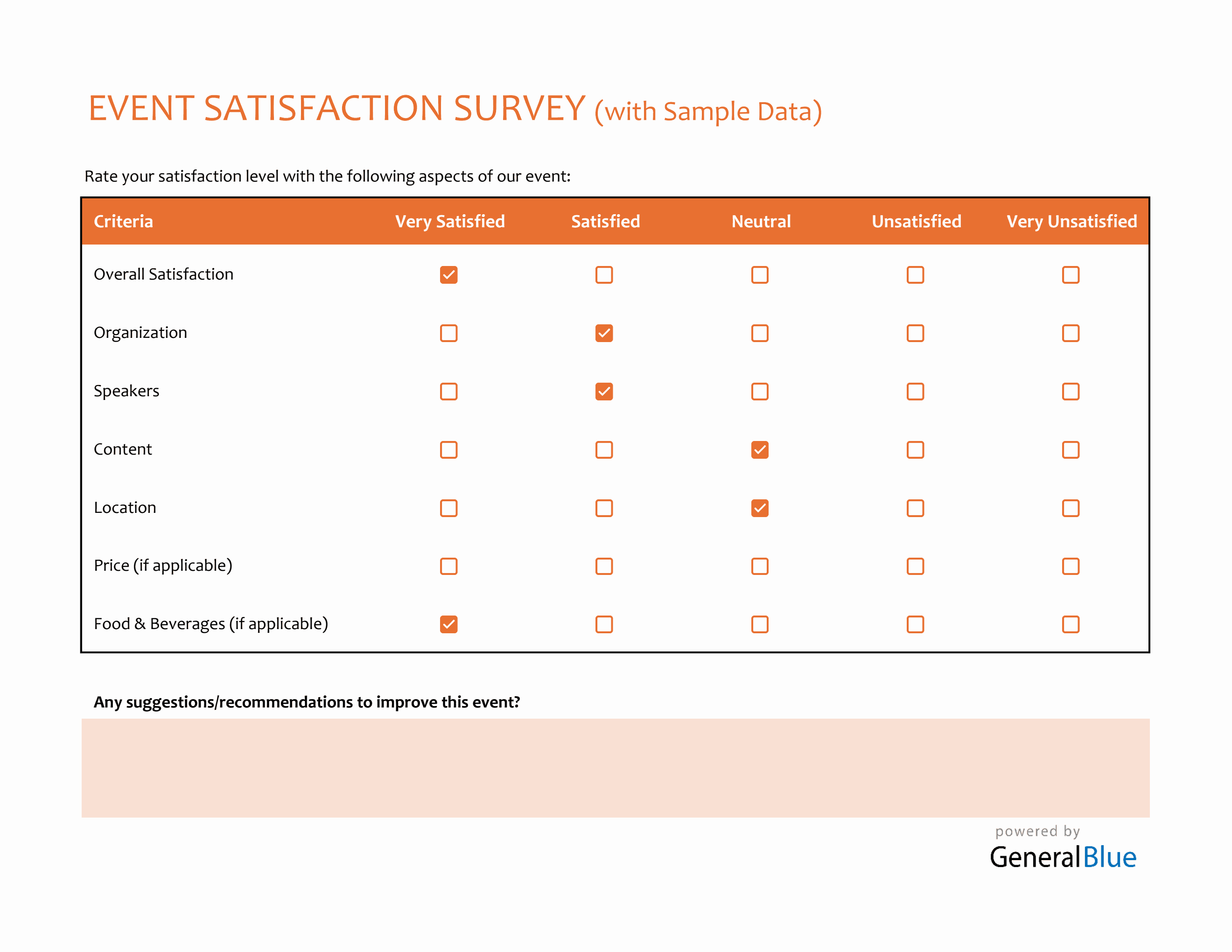 Event Evaluation Templates