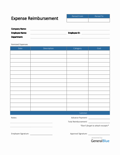 Reimbursement Templates