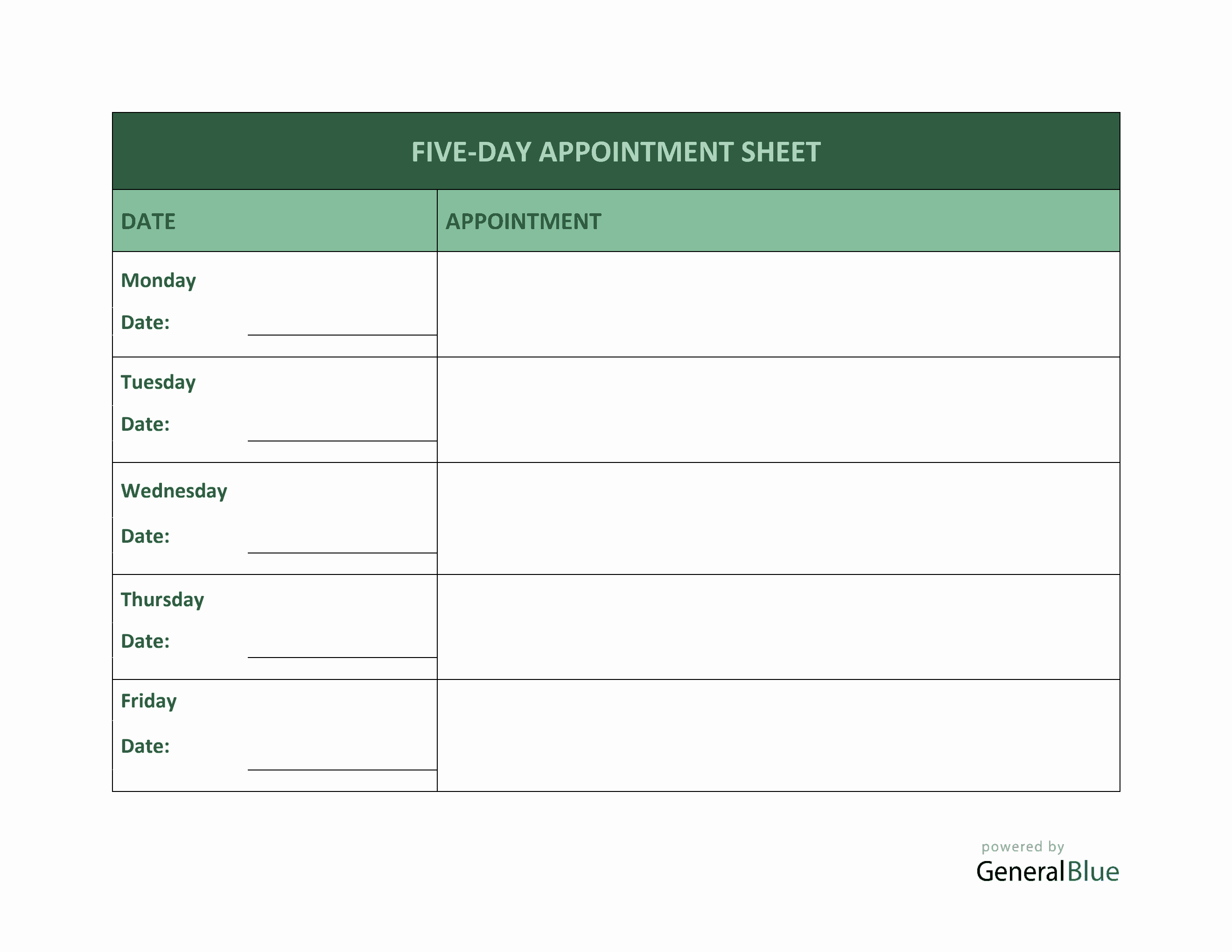 Printable Appointment Sheet Template Download Printable Appointment