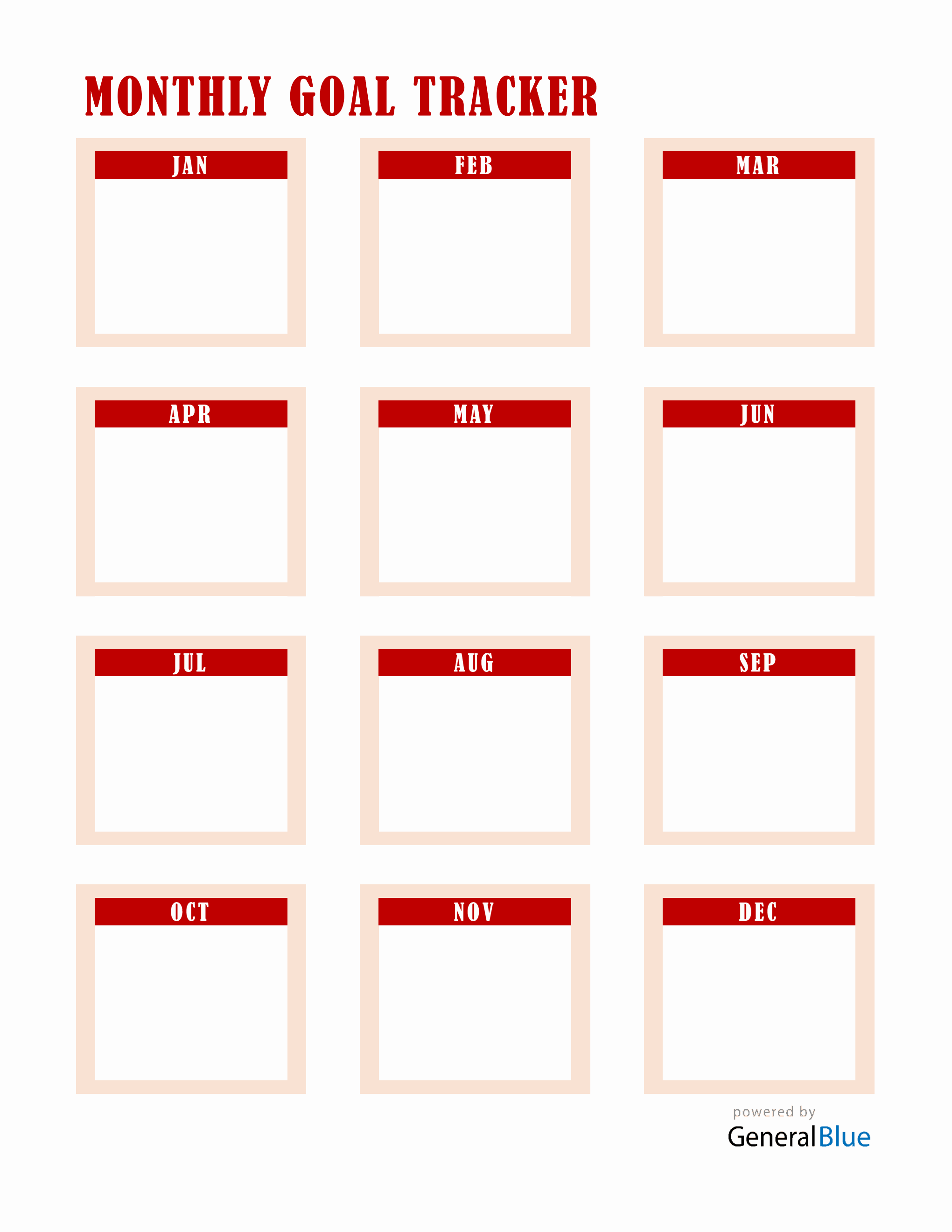 Printable Monthly Planner Word (Red)