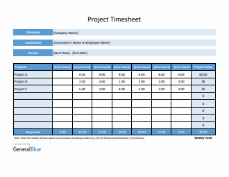 Project Timesheet in Excel (Basic)