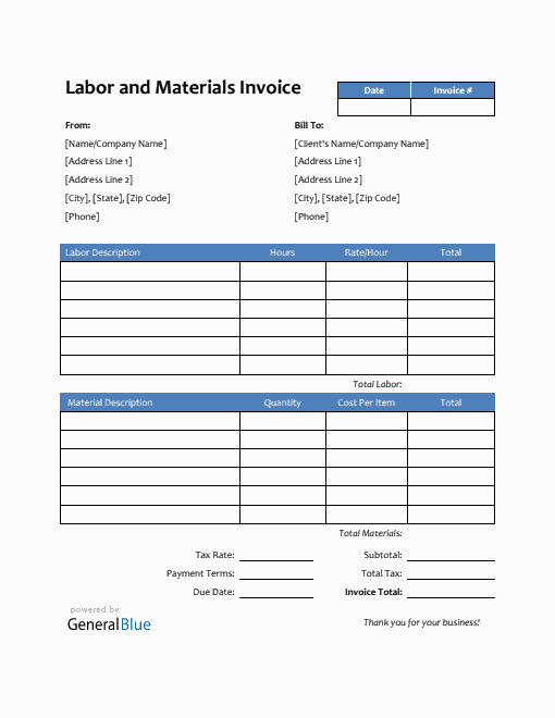 Time And Materials Templates