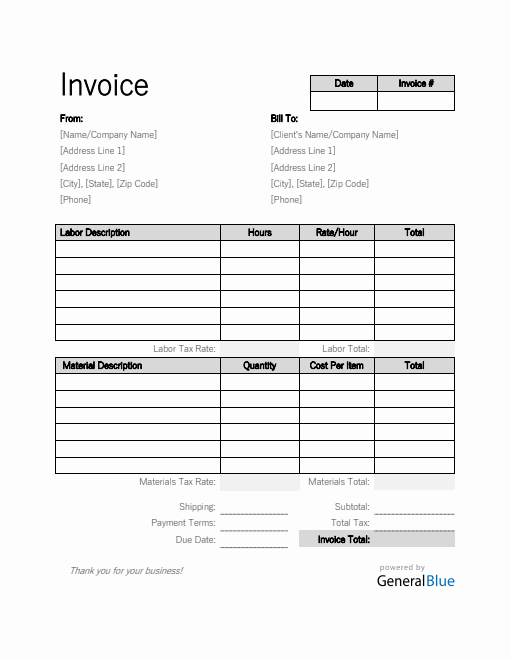 Time And Materials Templates