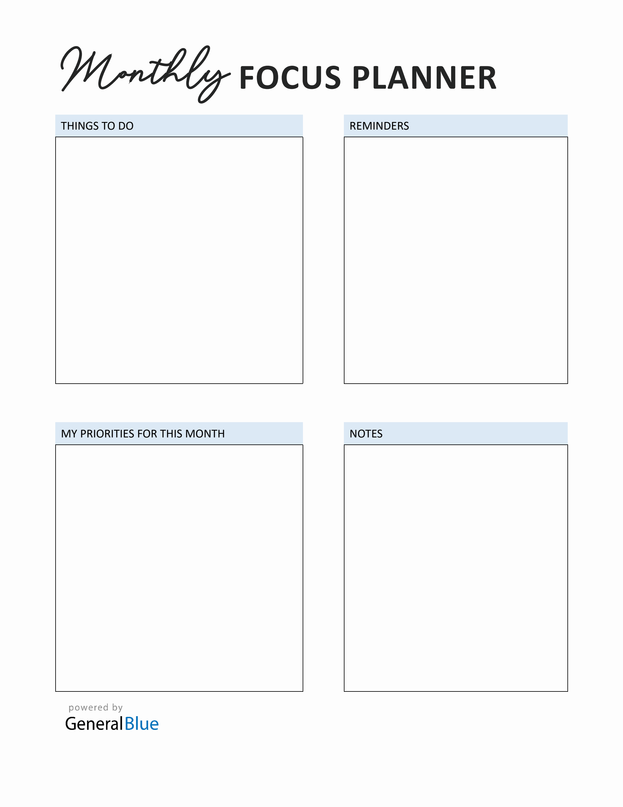 Free Monthly Planner Template Word (Classic)