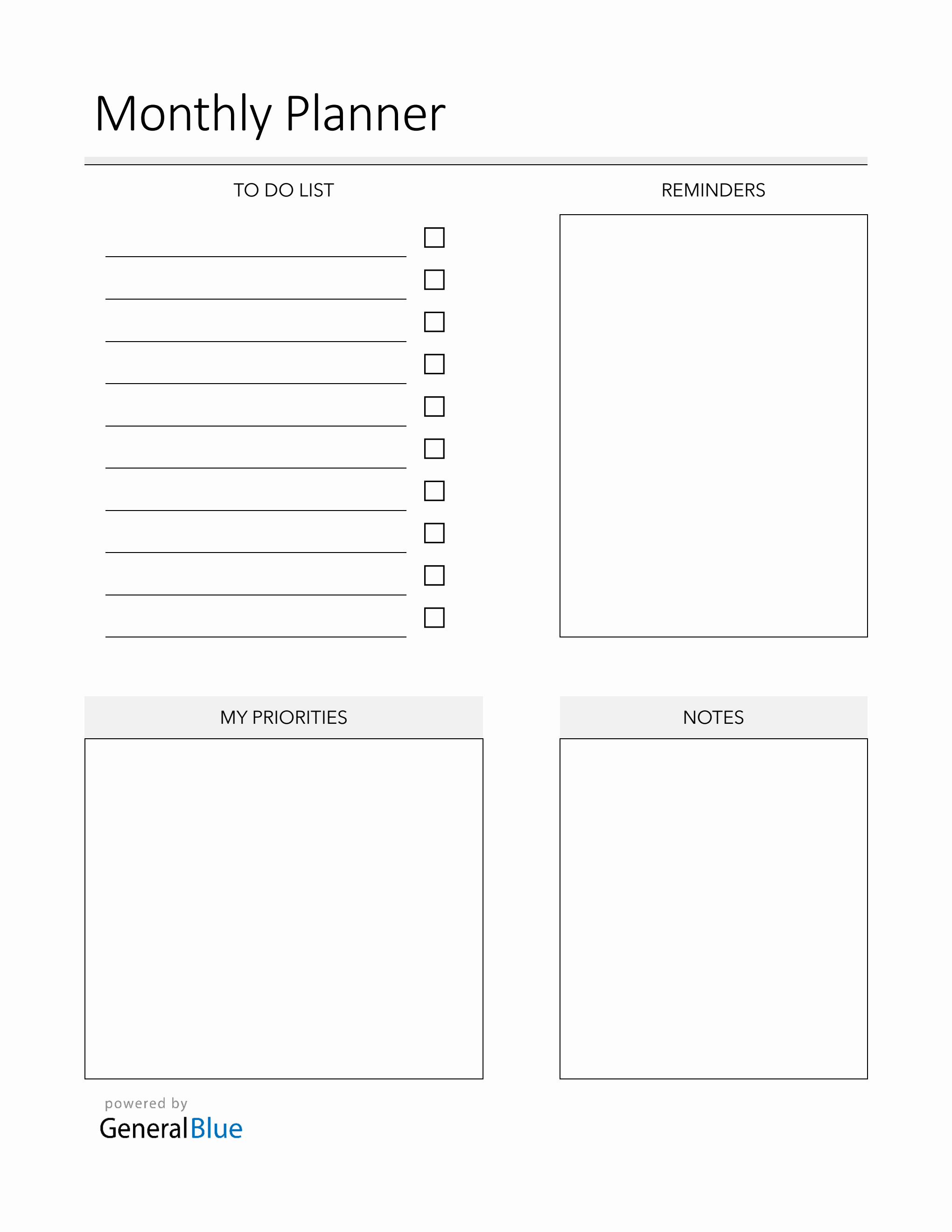 Free Monthly Planner Template Word (Printable)
