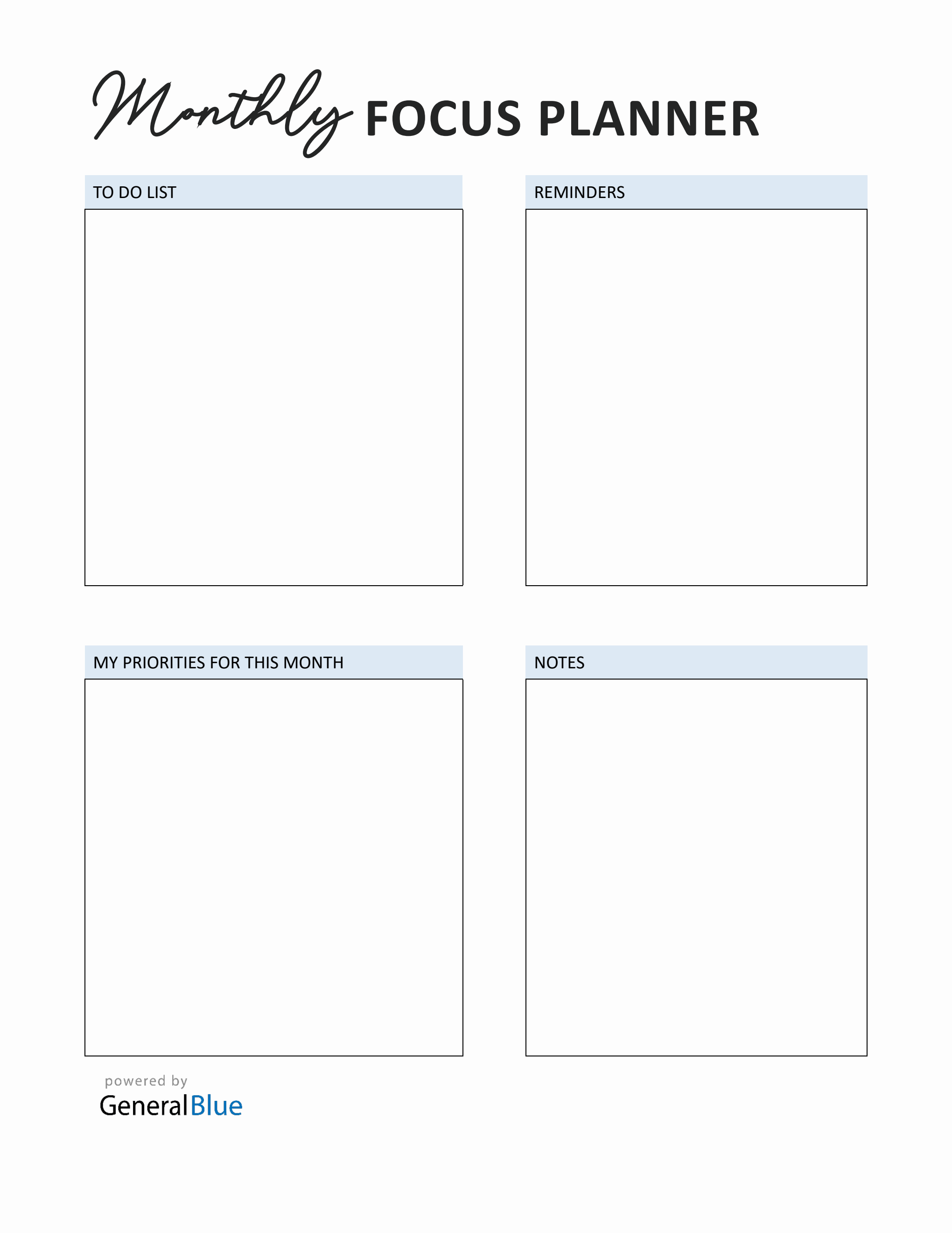 Printable Monthly Planner in PDF (Classic)