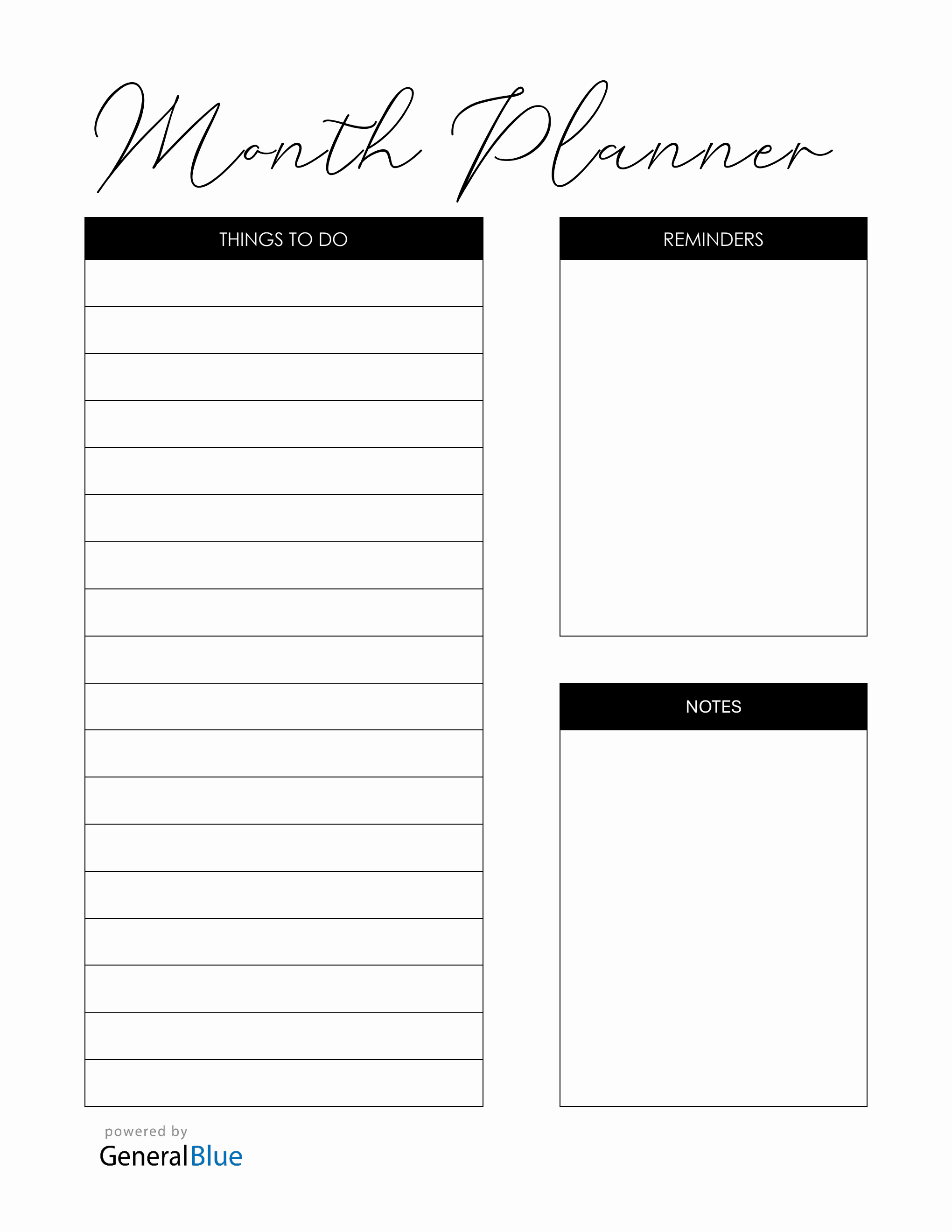 Editable Monthly Planner in PDF