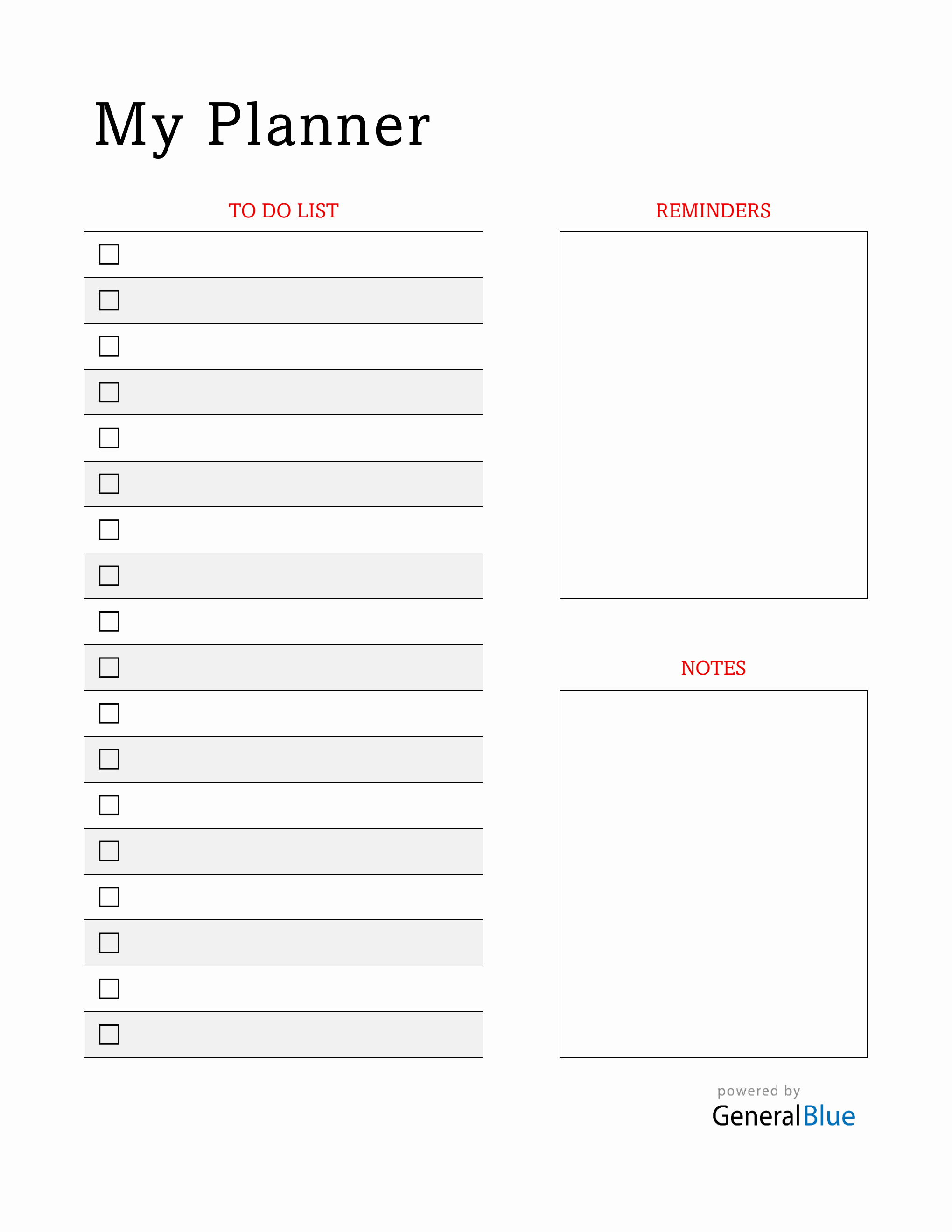 Customizable Monthly Planner in Word