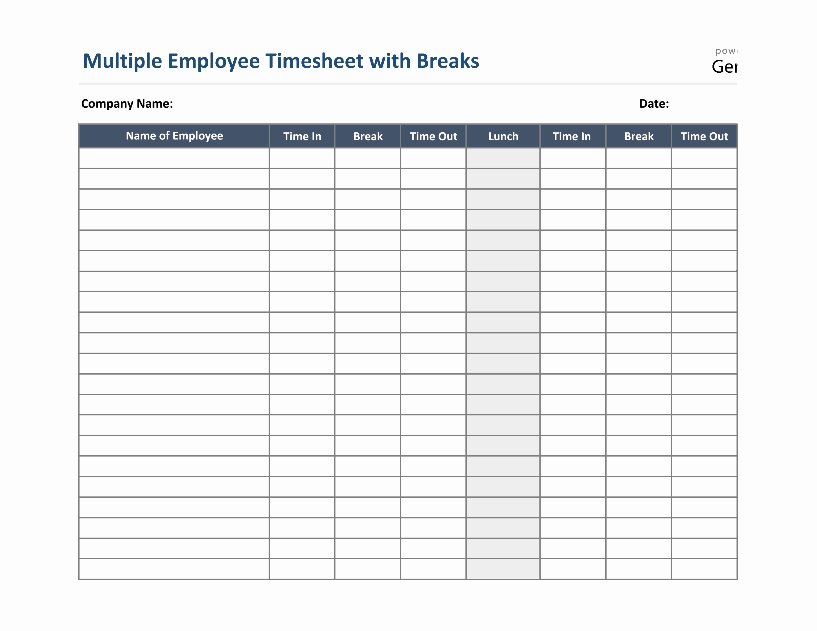 Multiple Employee Timesheet With Breaks In Excel Multiple Employee Timesheet With Breaks In Excel
