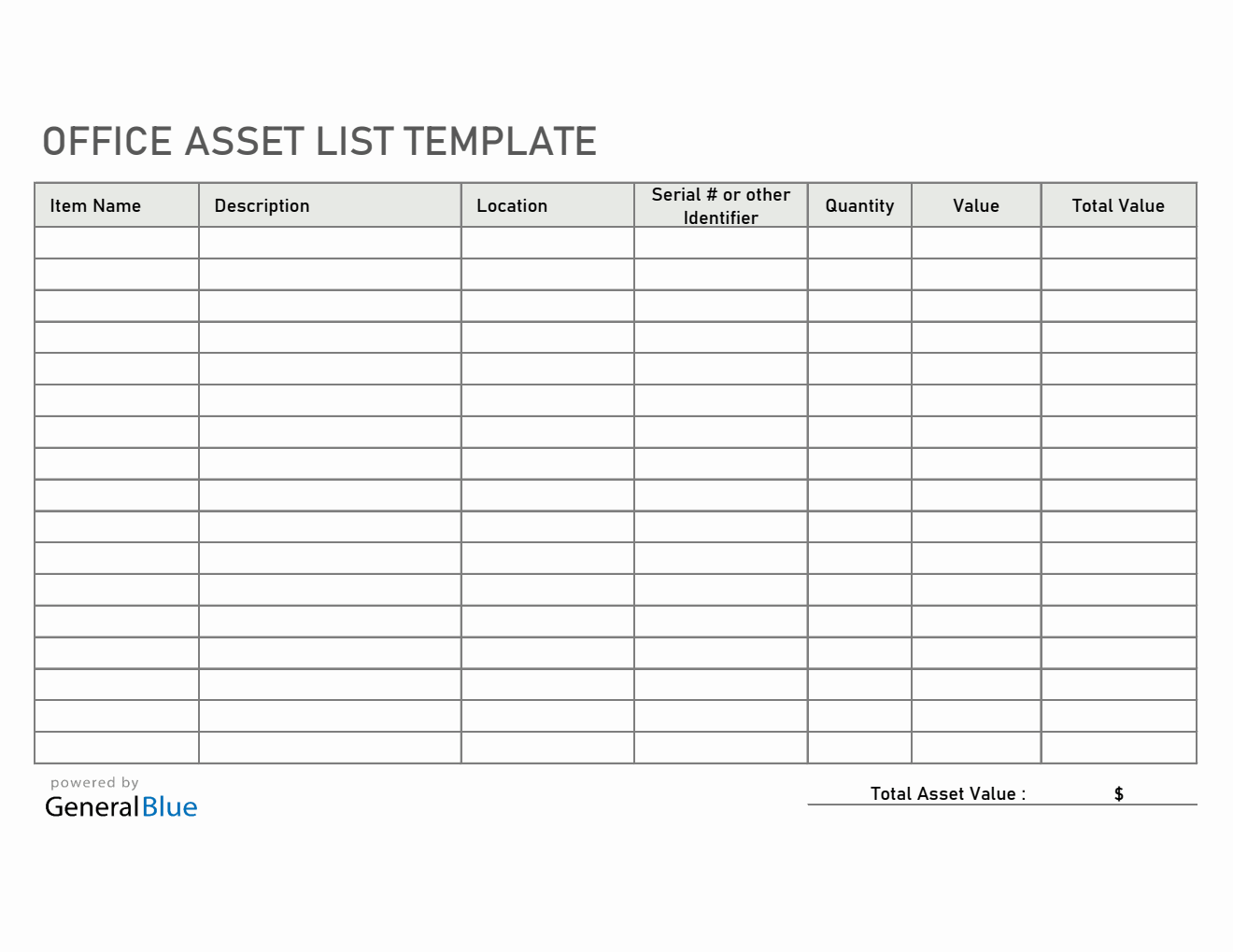 Asset Tracking Templates Asset Tracking Templates