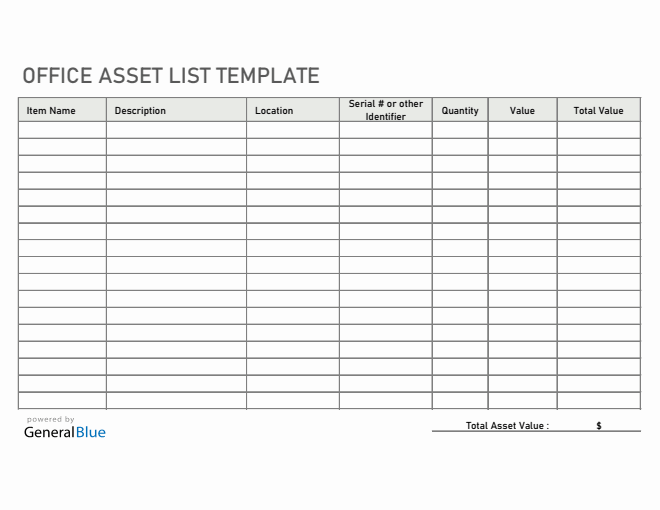 Asset Tracking Templates