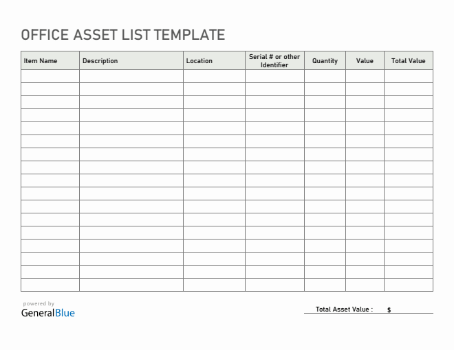 Asset Tracking Templates