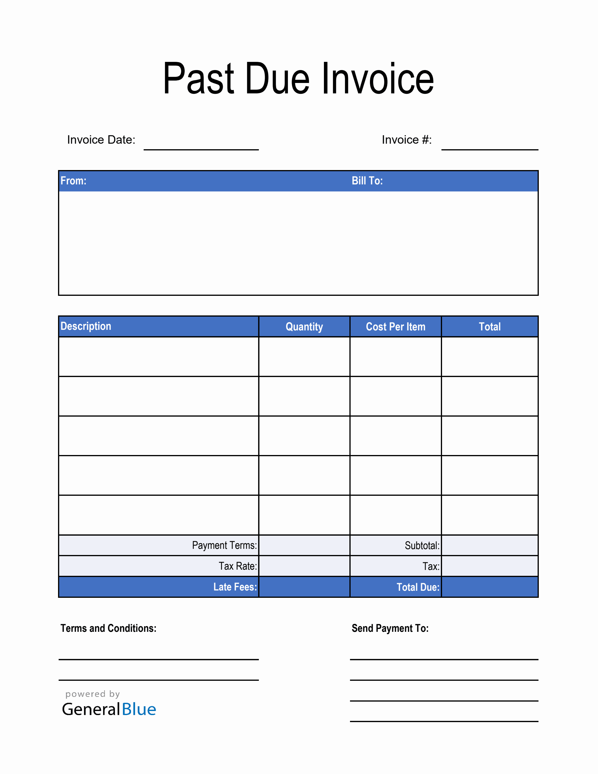 Past Due Invoice in Excel (Simple)