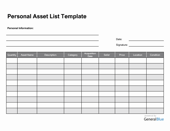 Asset Tracking Templates