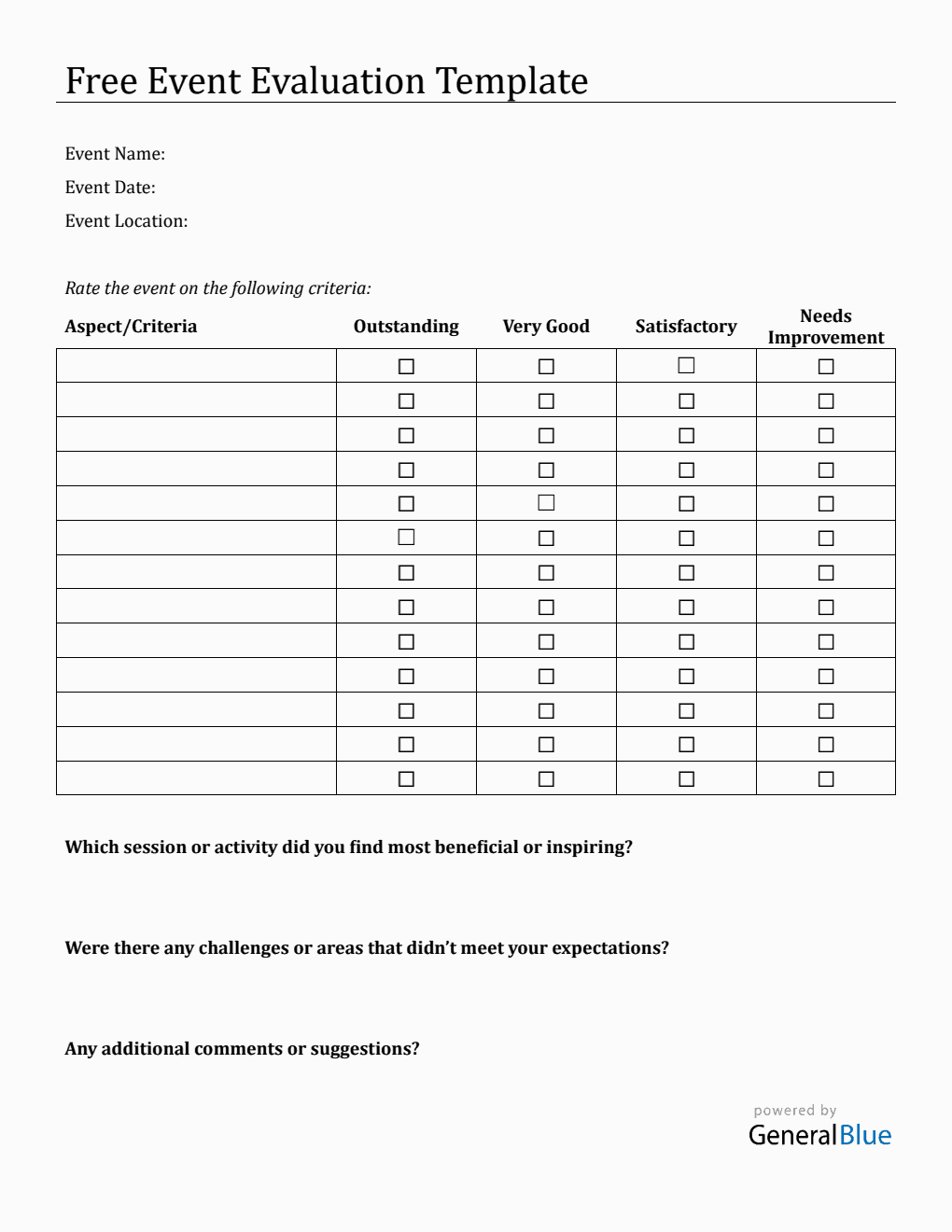 Free PDF Event Feedback Templates free-pdf-event-feedback-templates