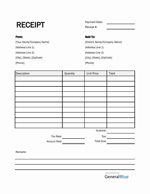 Receipt Templates