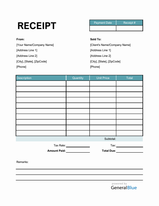 Receipt Templates