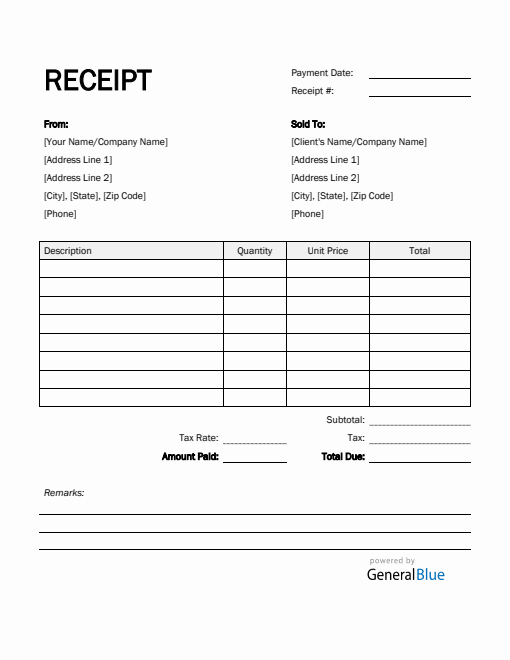 Receipt Templates